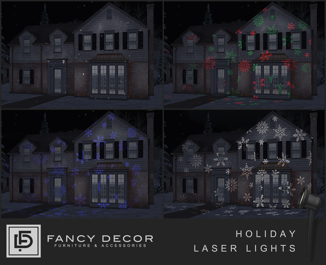Second Life Marketplace - Fancy Decor: Holiday Laser Lights (add me)