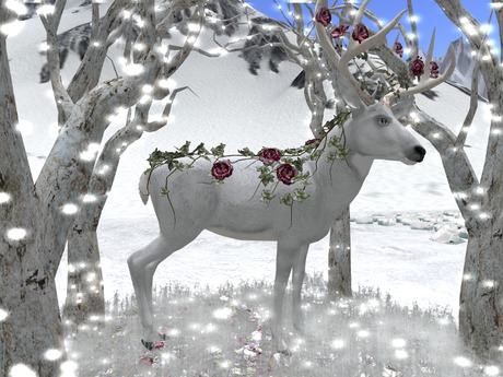 Second Life Marketplace - Bringer of Winter ~ White Stag Frozen Flora ...