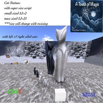 Second Life Marketplace - ***Feline cats statue with size script-BOX