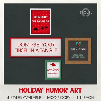 Second Life Marketplace - Sequel - Holiday Humor Art - Fatpack ...