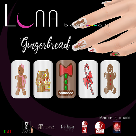 Second Life Marketplace - .::LUNA::. Body Art - Gingerbread - Nails