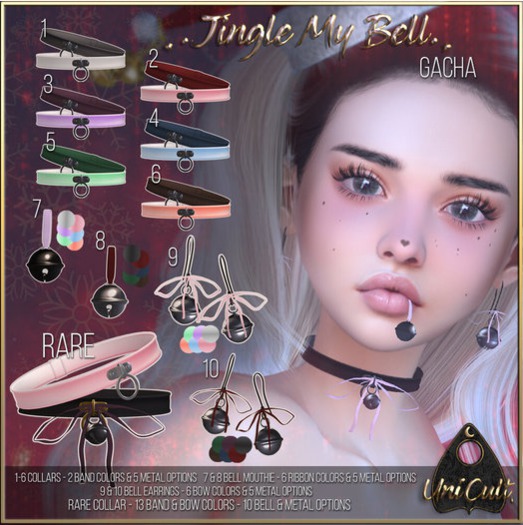 Second Life Marketplace - 5 UniCult - Jingle My Bell - Collar - COMMON