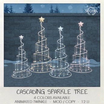 Second Life Marketplace - Sequel - Cascading Sparkle Tree - Gold ...