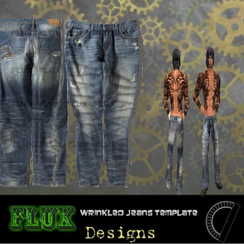 Second Life Marketplace - FLux Wrinkled Jeans TGA Alpha File