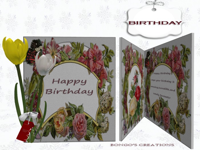 Second Life Marketplace - BMC272. NEW. HAPPY BIRTHDAY CARD