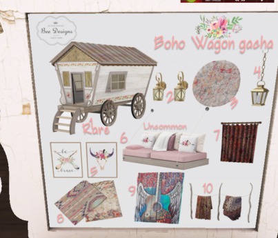 Second Life Marketplace - Bee Designs Boho Wagon gacha 10
