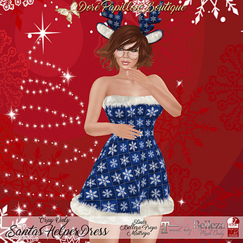 Second Life Marketplace - DPB Santas Helper Dress - Blue