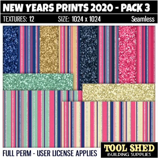 Second Life Marketplace - Tool Shed - New Years Prints 2020 - Pack 3 ...