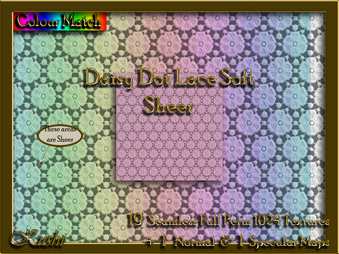 Second Life Marketplace - Daisy Dot Lace Soft Sheer Textures