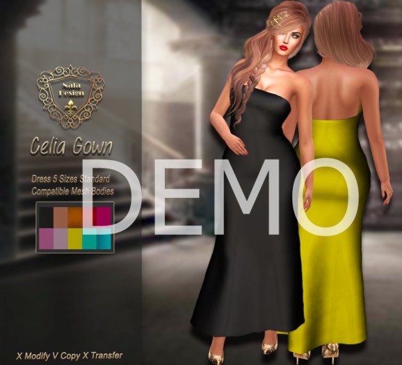 Second Life Marketplace - DEMO - Nala Design:Celia Gown:Classic Avatar ...