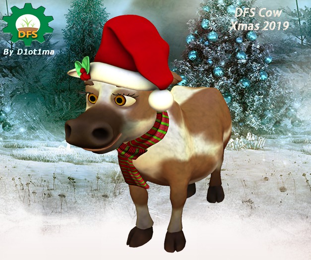 Second Life Marketplace - DFS Cow - Xmas 2019 (Rare)