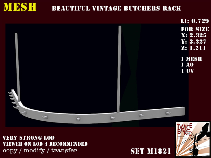 Second Life Marketplace - "TB" BV vintage butchers rack M1821