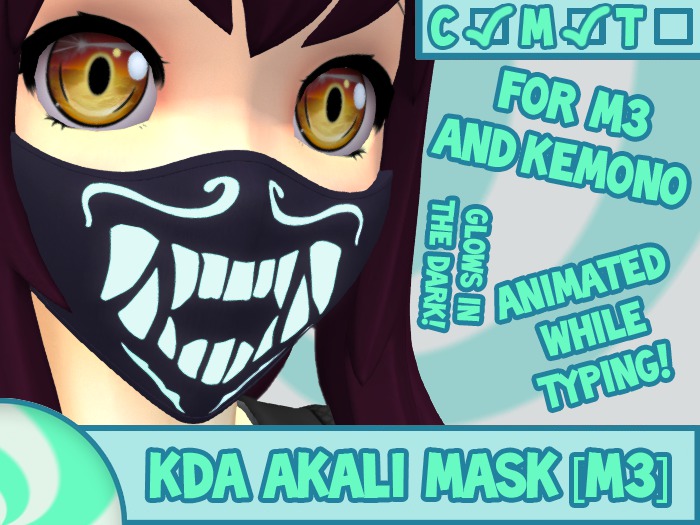 Second Life Marketplace - [Minty Fresh] KDA Akali Masks for M3 Anime ...