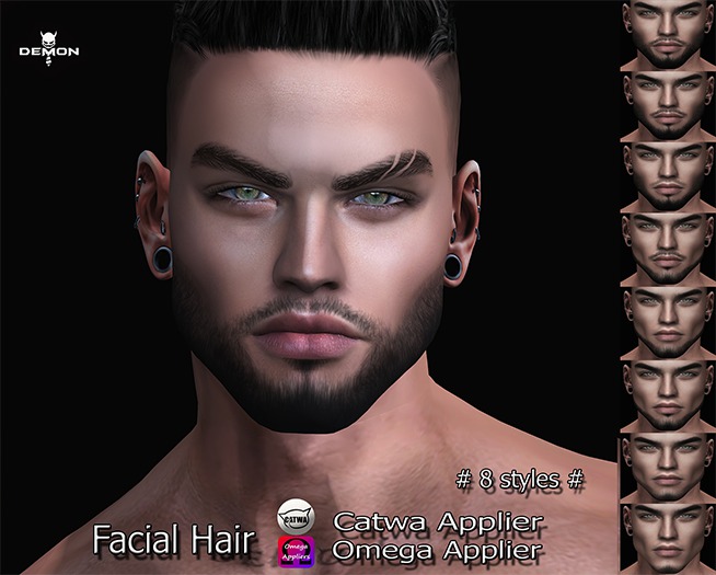 Second Life Marketplace - Facial Hair -Catwa / VISTA / Omega Appliers 101