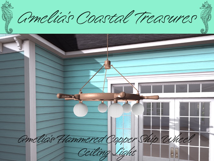 Second Life Marketplace - Amelia's Hammered Copper Ship Wheel Ceiling ...