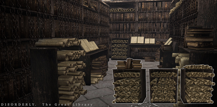 Second Life Marketplace - DISORDERLY. / The Great Library / Scroll Shelves
