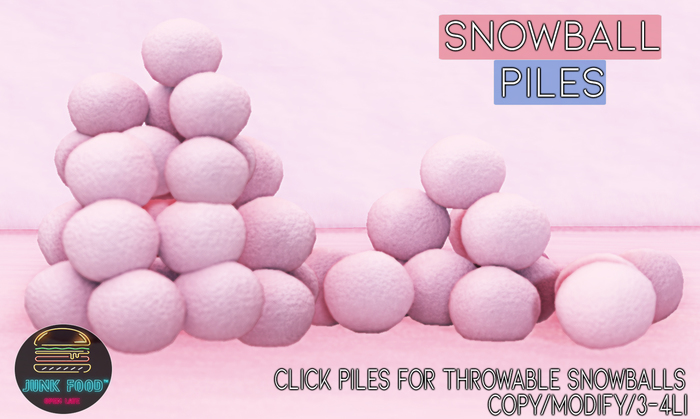 Second Life Marketplace - Junk Food - Snowball Piles