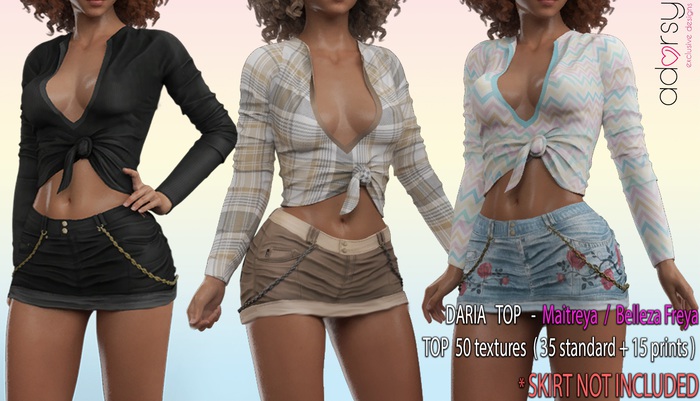 Second Life Marketplace Adorsy Daria Top Fatpack Maitreya Freya