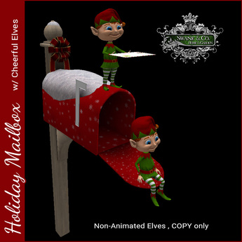 Second Life Marketplace - Swank & Co. Holiday Elf Mailbox (Boxed)