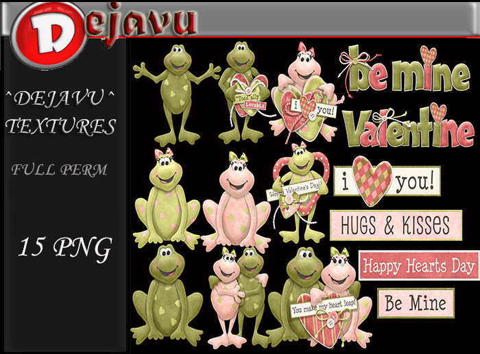 Second Life Marketplace - ^^Dejavu^ Full Perm Valentines Frog Png