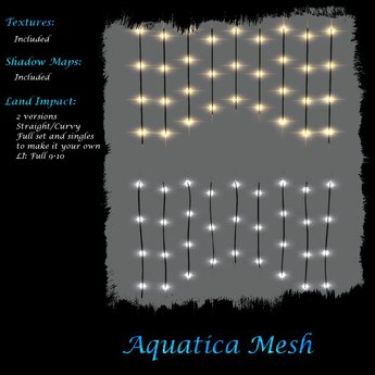 Second Life Marketplace - Aquatica Mesh - AM024417 Wall Lights Builders Set