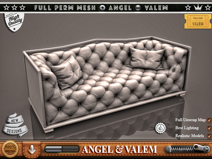 Second Life Marketplace - .::VaLeM::. Full Perm Sofa # 1171