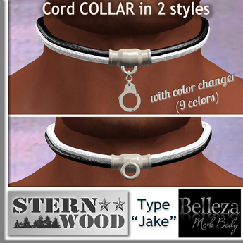 Second Life Marketplace - Belleza Jake mesh Collar - RLV - 2 pcs set