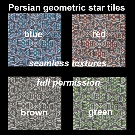 Second Life Marketplace - Persian geometric star tiles - textures