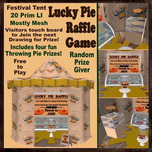 Second Life Marketplace - (CC) Carnival Funfair: Lucky Pie Raffle Game ...