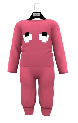 Second Life Marketplace - SuperStarkin- Pixel Eye Jammies Pink - Bebe