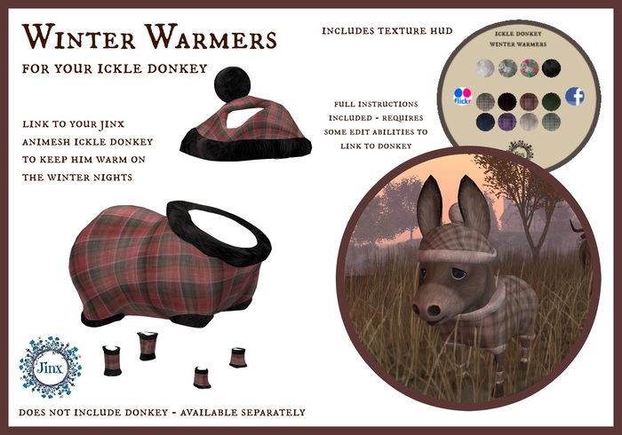 Second Life Marketplace - Jinx : Winter Warmers for Ickle Donkey
