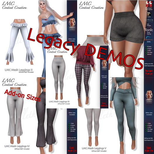 Second Life Marketplace - LMC Mesh - Leggings LEGACY - DEMO