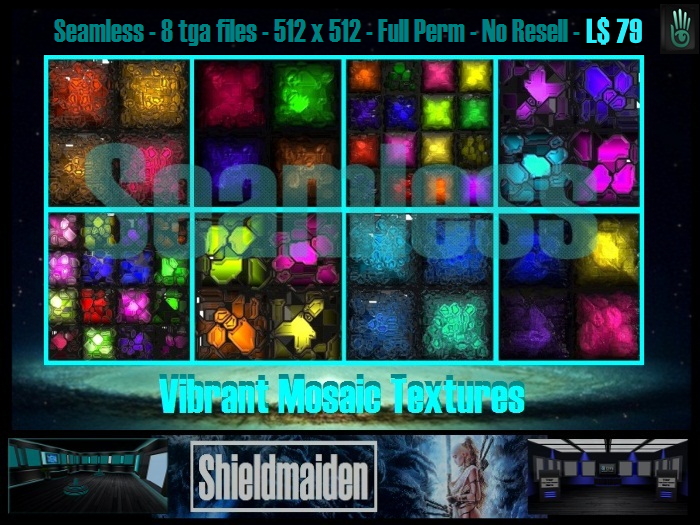 Second Life Marketplace - MSM Vibrant Mosaics - Full Perm Textures ...