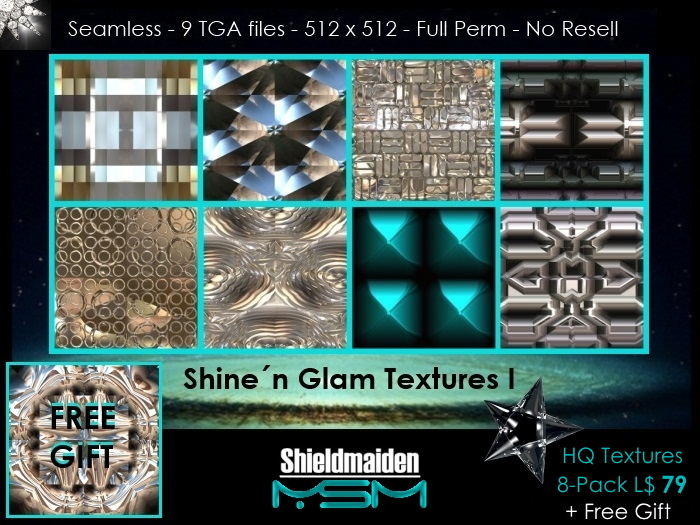 Second Life Marketplace - MSM Glam 'n Shine I - Seamless Full Perm Textures