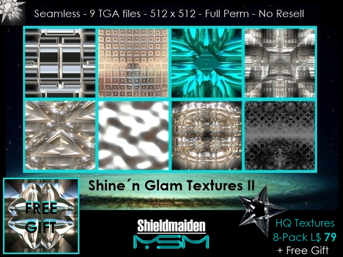 Second Life Marketplace - MSM Glam 'n Shine II - Seamless Full Perm ...