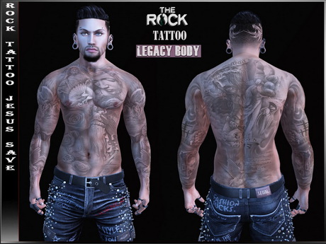 Second Life Marketplace - Rock Tattoo Legacy - Jesus Save ( Full Body )