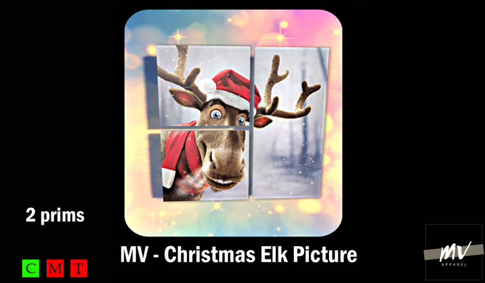 Second Life Marketplace - MV - Christmas Elk Picture (wear to unpack)