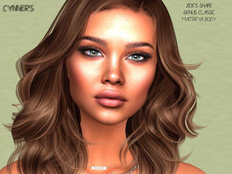 Second Life Marketplace - Cynner's Zoe's Shape Genus Head Classic Face ...