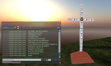 Second Life Marketplace - TM Crystal Lords Prayer Cross chats the Lord ...
