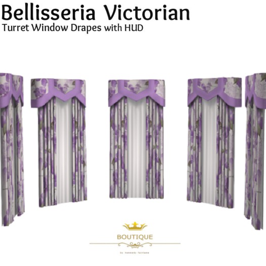 Second Life Marketplace - Bellisseria Victorian Turret Drapes - FLORAL ...