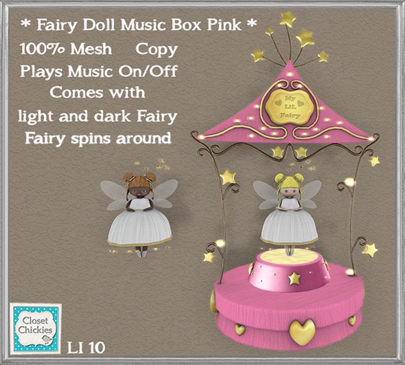 Second Life Marketplace - *CC* Fairy Doll Music Box Pink [boxed]