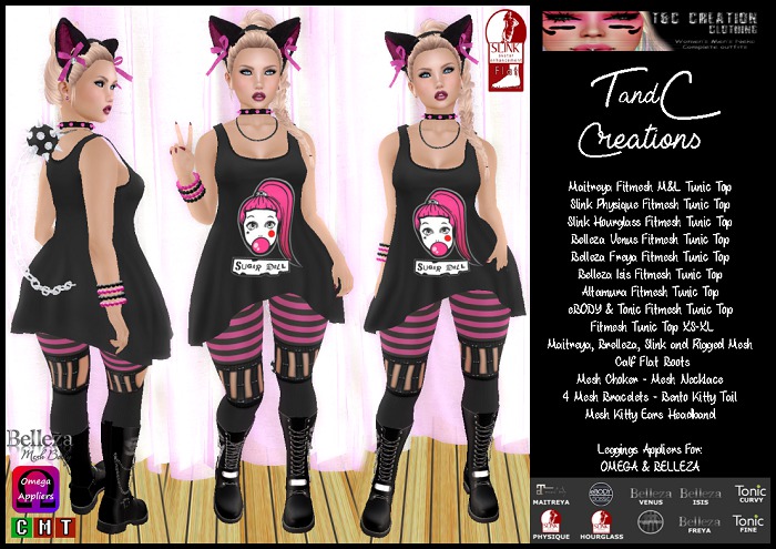 Second Life Marketplace - T&C ::: Sugar Doll ::: Punk/Neko Omega ...