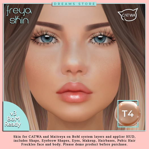 Second Life Marketplace - :::DS::: Freya Skin [ BoM ] --{T4}-- : CATWA ...