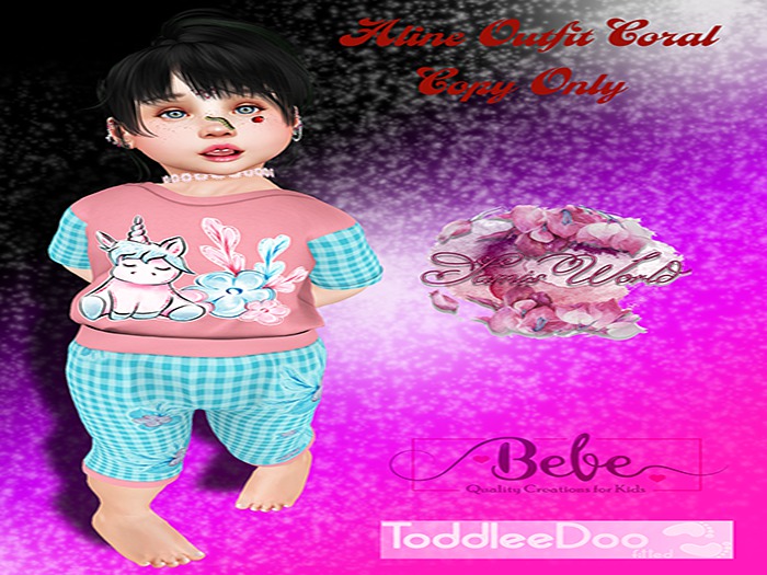 Second Life Marketplace - (SW) Outfit Aline Coral Bebe Toddler/TDB