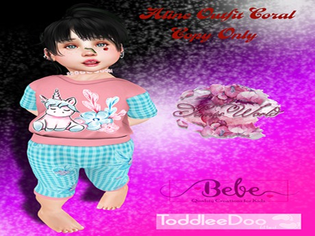 Second Life Marketplace - (SW) Outfit Aline Coral Bebe Toddler/TDB