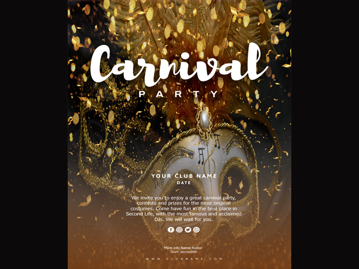 Second Life Marketplace - Flyer Carnival Party (Sample) /FULL PERM