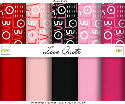 Second Life Marketplace - Love Quote MatchUp Kit 10 Seamless Valentine ...