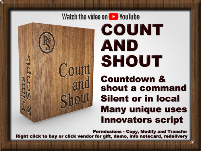 Second Life Marketplace - Prims & Scripts Count and Shout