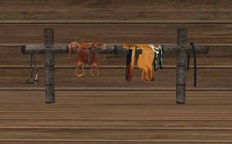 Second Life Marketplace - Rustic Hitching Post - Complete with Saddles ...
