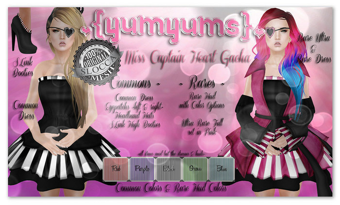 Second Life Marketplace - .{yumyums}. Miss Captain Heart Pink Set ULTRA ...
